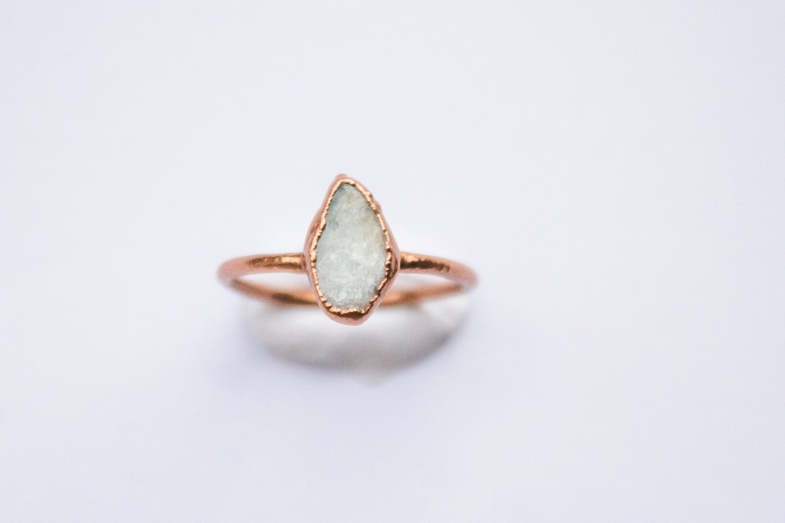 Dainty Stone Copper Ring - Etsy