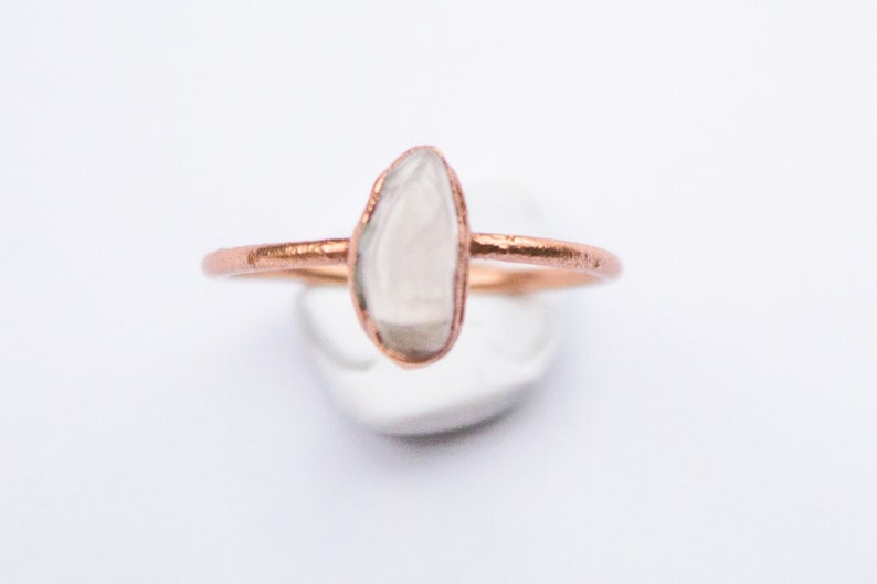 Dainty Stone Copper Ring | Etsy