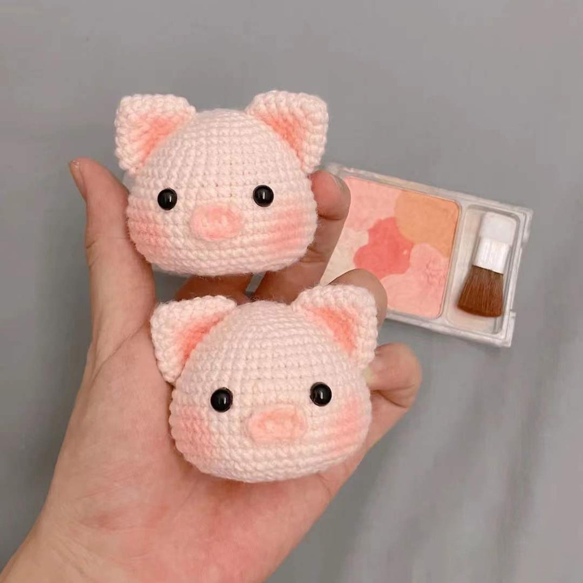 Mini Crochet Animals Cute Pig Head Key Chain CROCHET PDF | Etsy