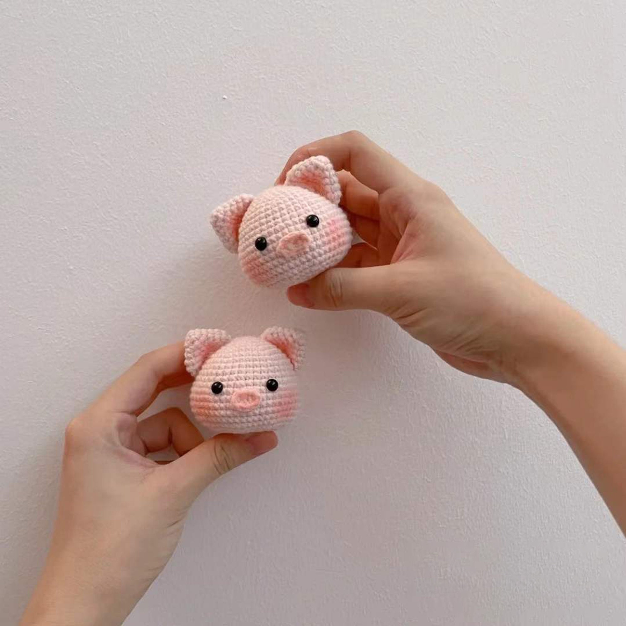 Mini Crochet Animals Cute Pig Head Key Chain CROCHET PDF | Etsy