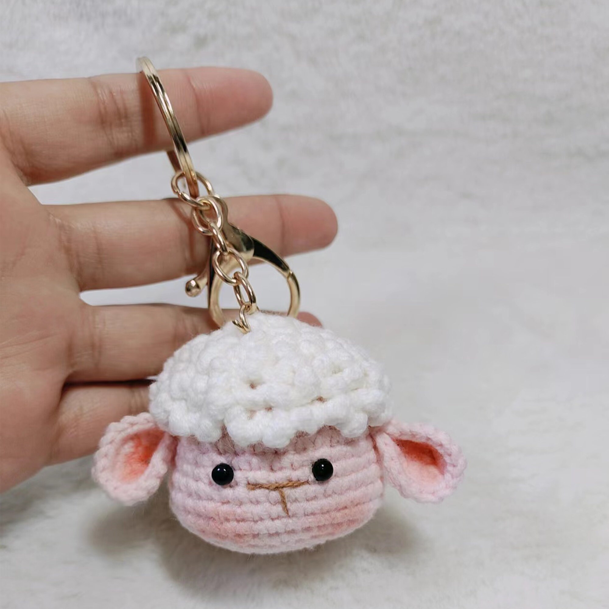 Mini Crochet Animals Cute Little Sheep Head Key Chain CROCHET - Etsy