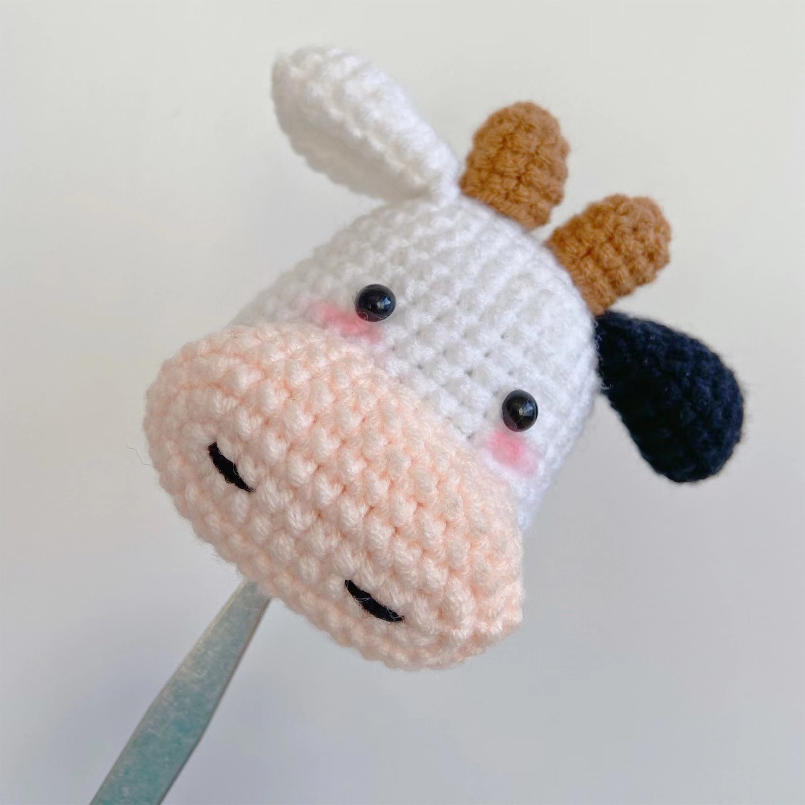 Mini Crochet Animals Cute Cow Head Key Chain— CROCHET PDF PATTERNS - Etsy