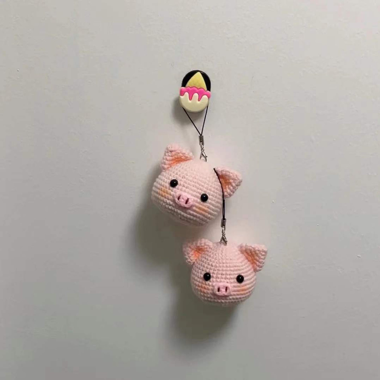 Mini Crochet Animals Cute Pig Head Key Chain CROCHET PDF | Etsy