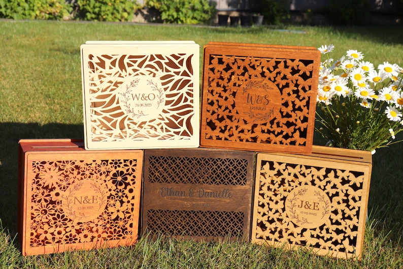Custom Wedding Box for Cards-personalized Wedding Card Box With Slot ...