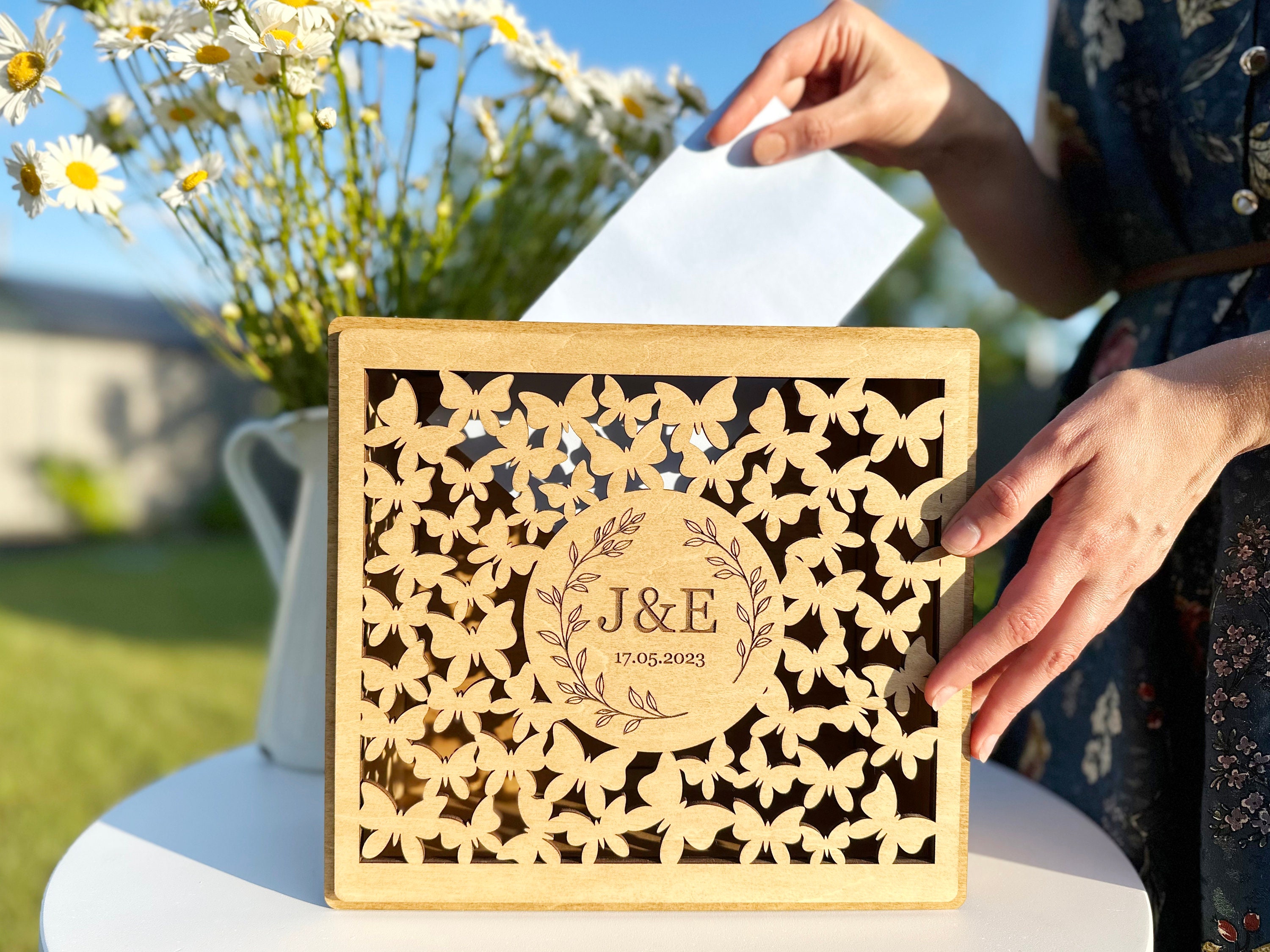 Custom Wedding Box for Cards-personalized Wedding Card Box With Slot ...