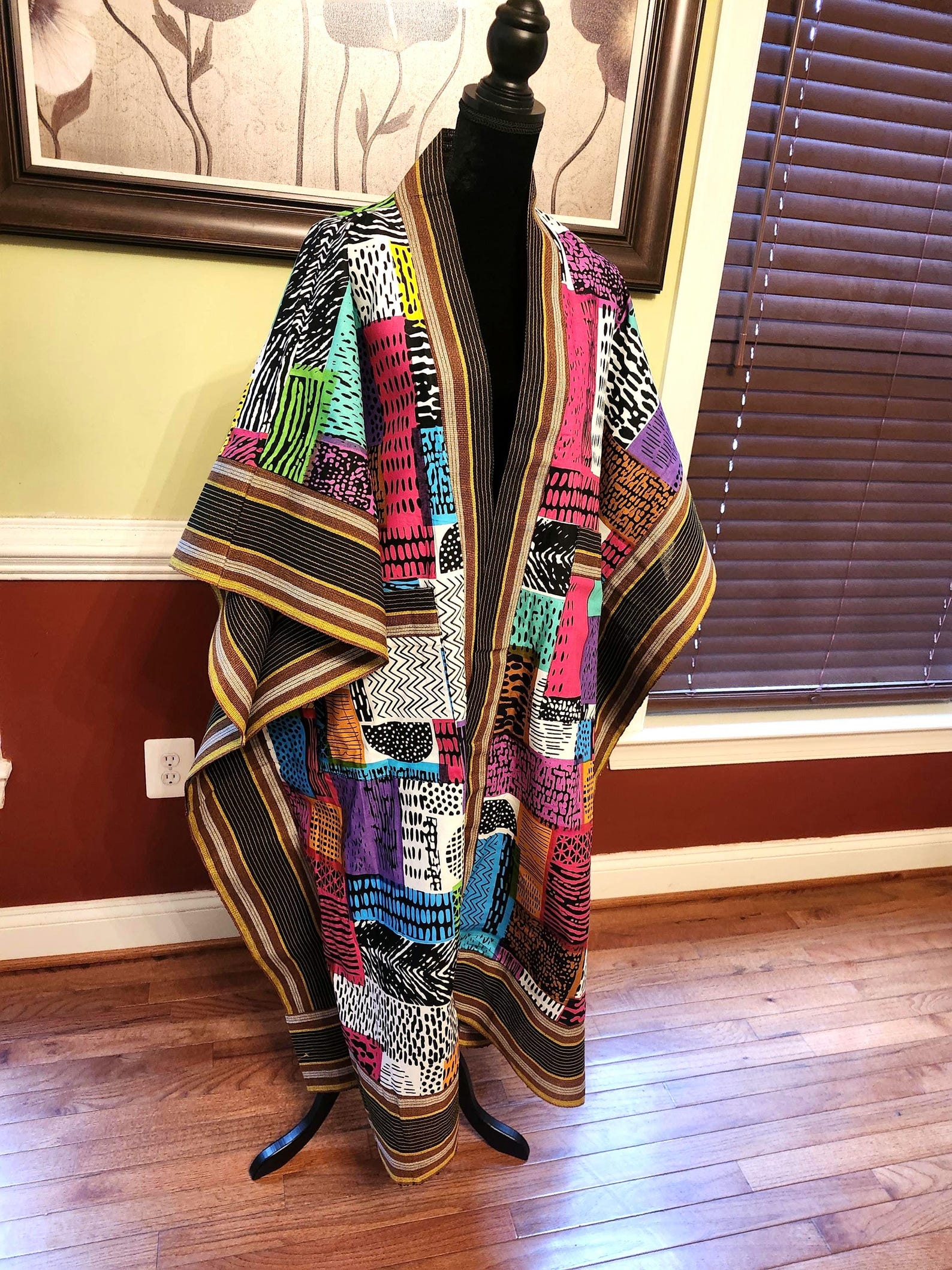 Heritage Luxe Kimono – Ankara X Aso Oke Fusion - Etsy