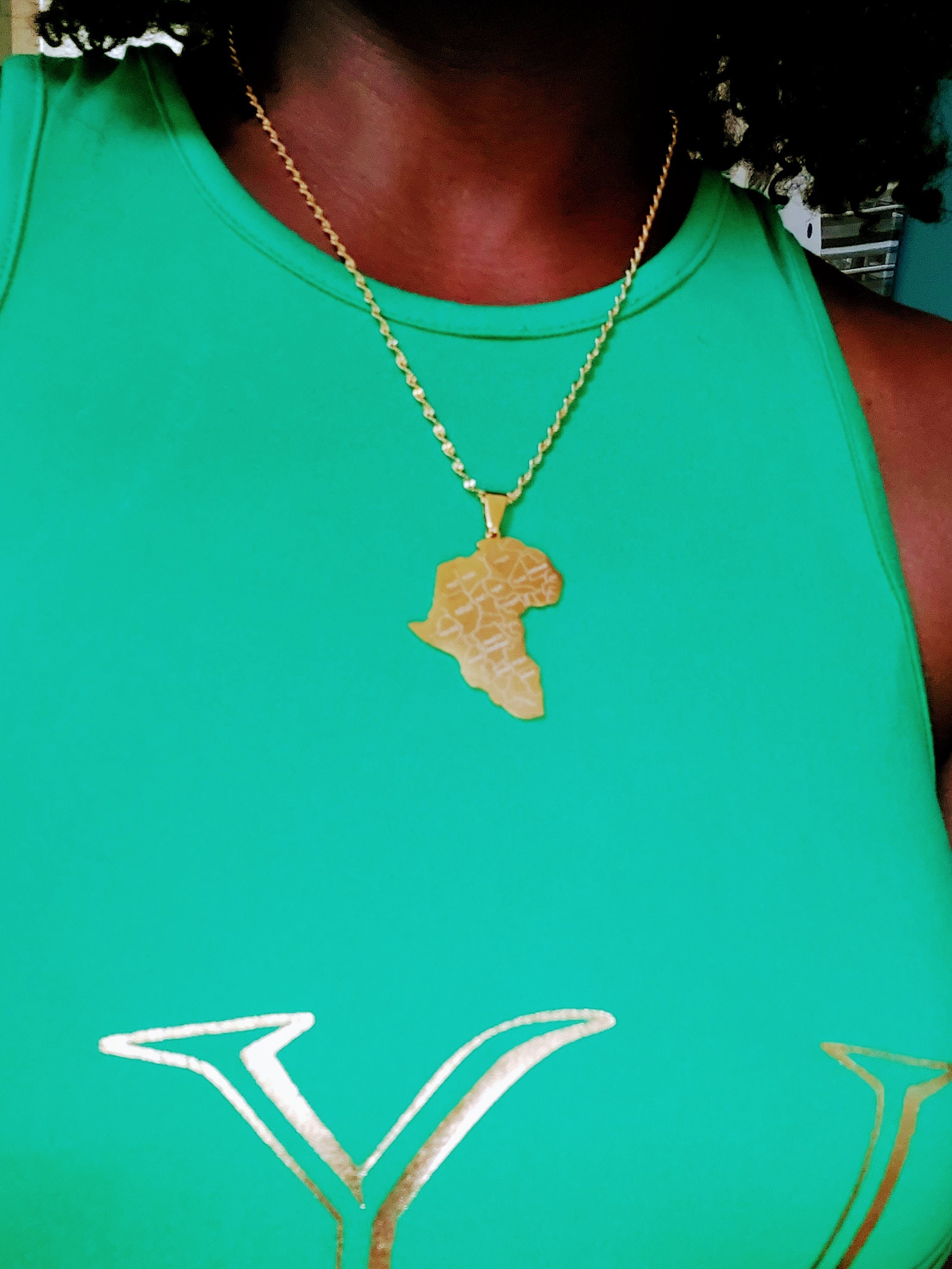 Stainless Steel African Map Necklace - Etsy