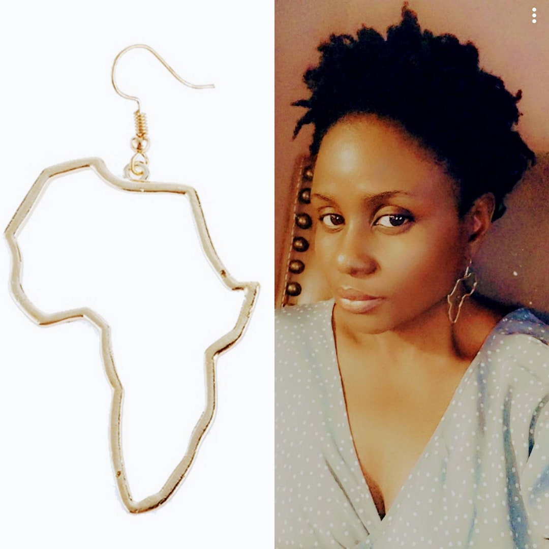 Stylish African Map Earring. African Map. African Hoop Earring ...