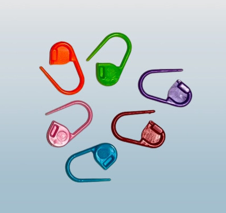 Plastic Locking Stitch Markers for Knitting and Crochet Safety Pin Sets ...