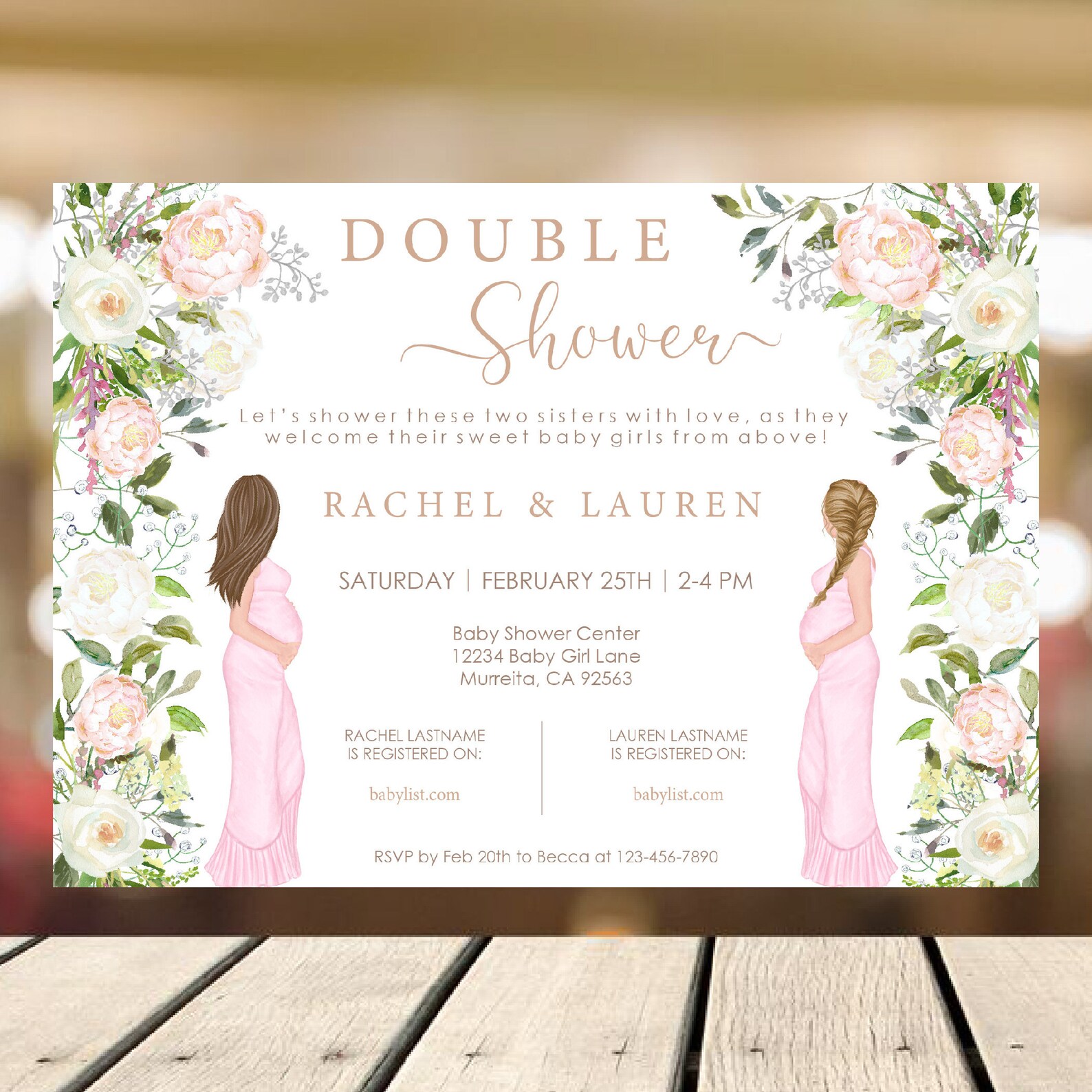 Double Baby Shower Invite, Duo Baby Sprinkle, Combined Joint Baby ...