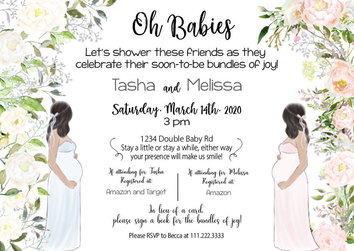 Double Shower Invitation Joint Baby Shower Brunch and | Etsy