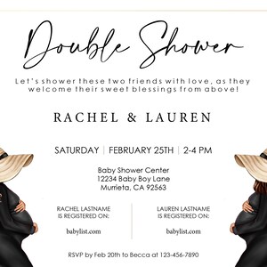Double Baby Shower Modern Invitation for Joint Celebration Custom Made ...