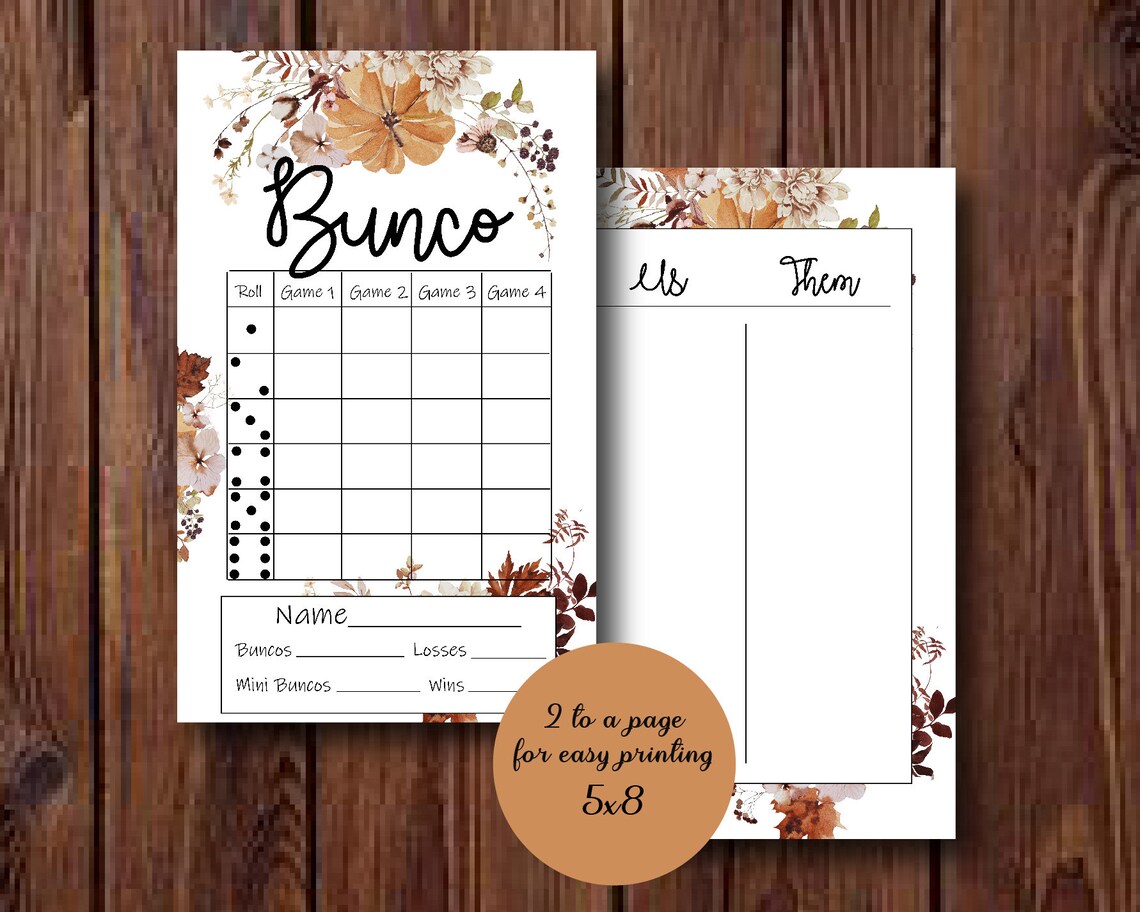 Fall Bunco Set Autumn Bunco Cards Fall Leaves Autumn - Etsy