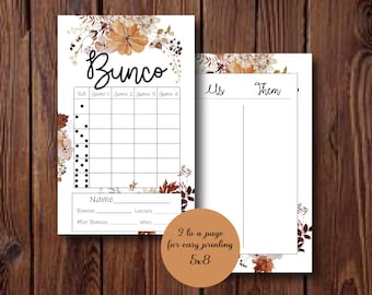 Fall Bunco Set Fall Bunco Cards Pumpkins Leaves Orange and - Etsy
