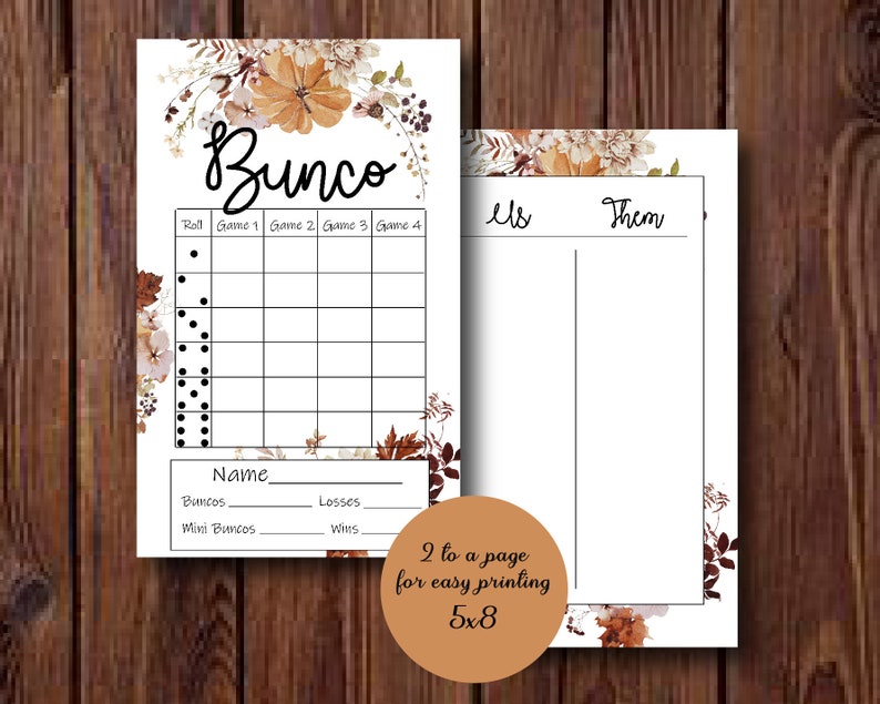 Fall Bunco Set Autumn Bunco Cards Fall Leaves Autumn - Etsy