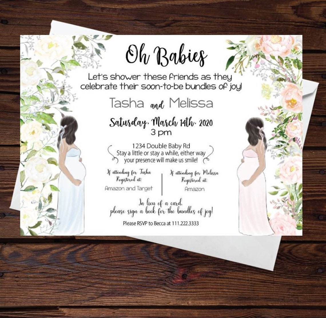 Double Shower Invitation Joint Baby Shower Brunch and - Etsy