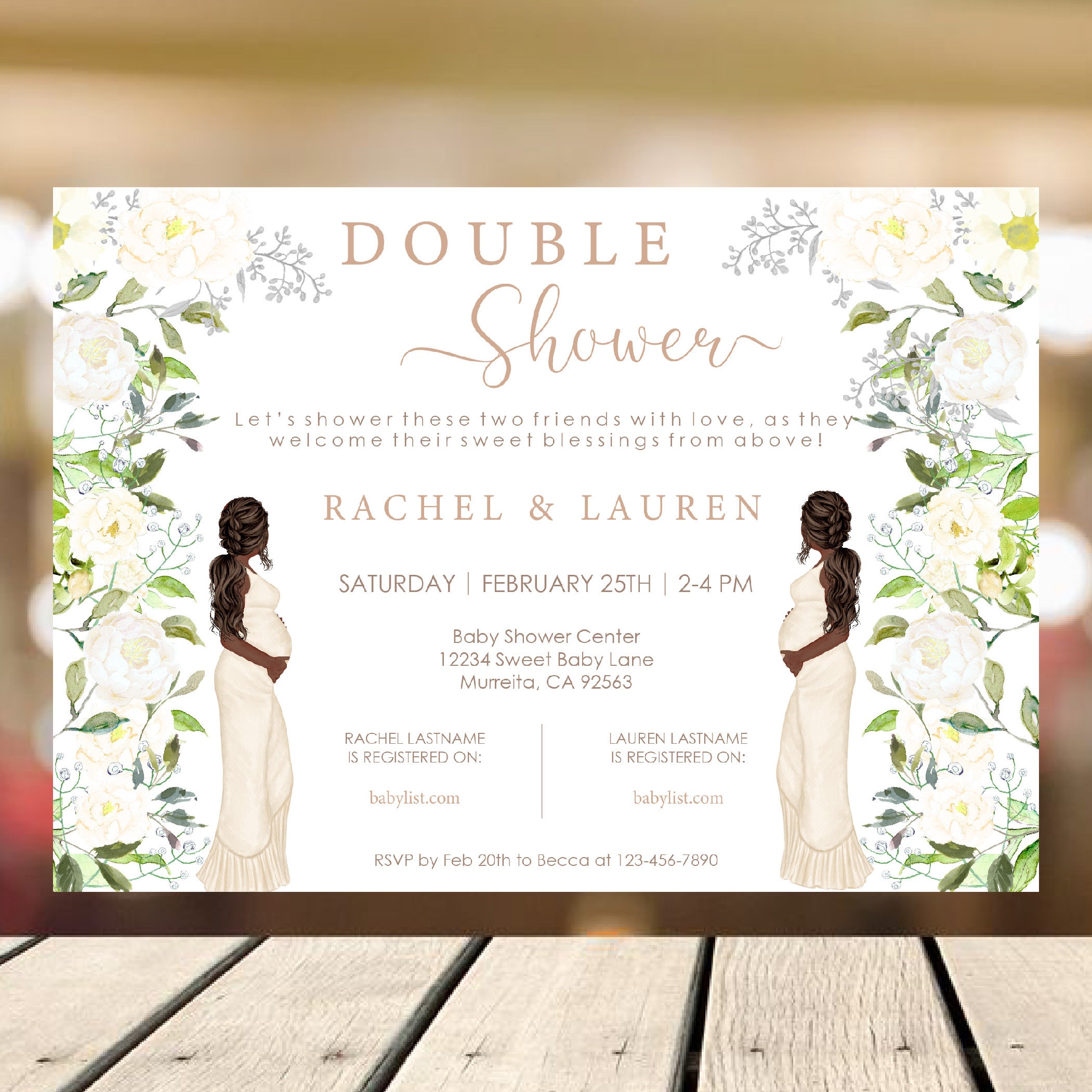 Double Baby Shower Invite, Duo Baby Sprinkle, Combined Joint Baby ...
