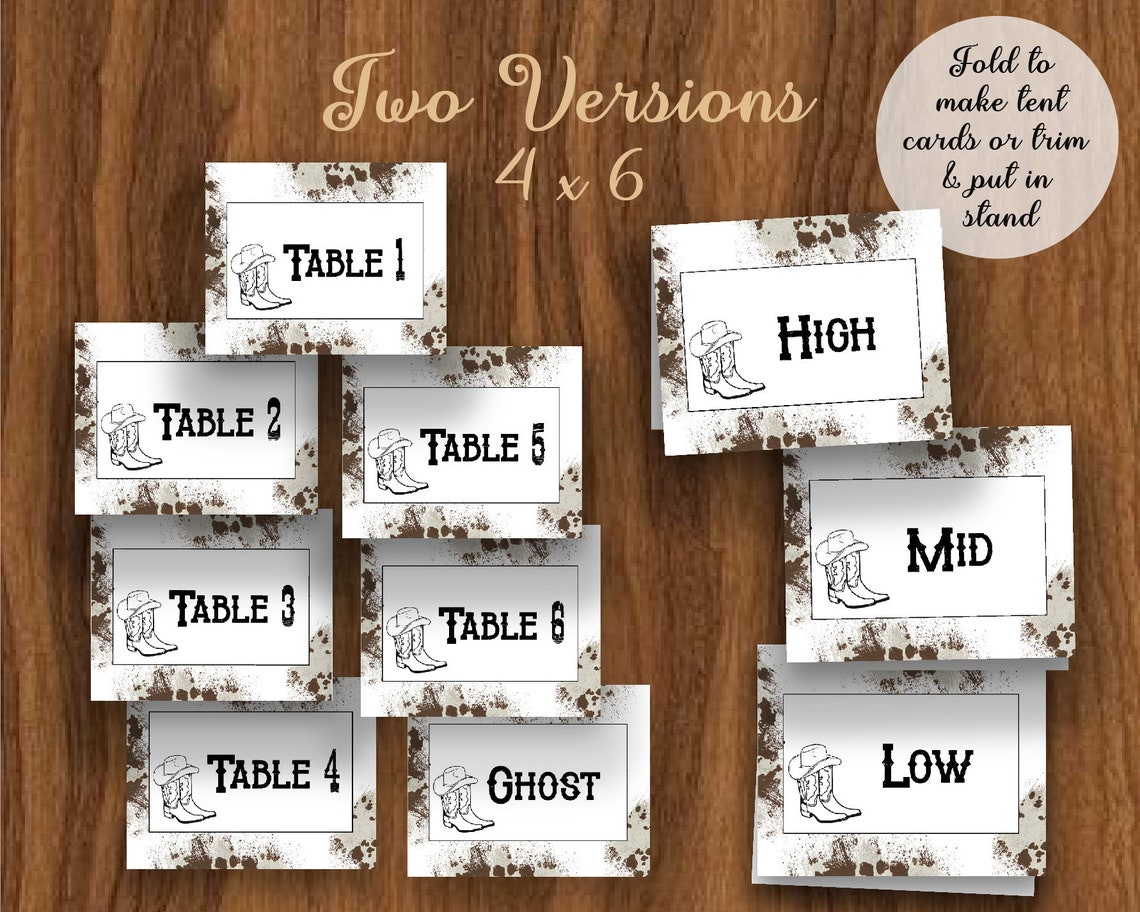 Country Western Bunco Cards, Rodeo Theme, Cow Print Bunco, Texas Theme ...