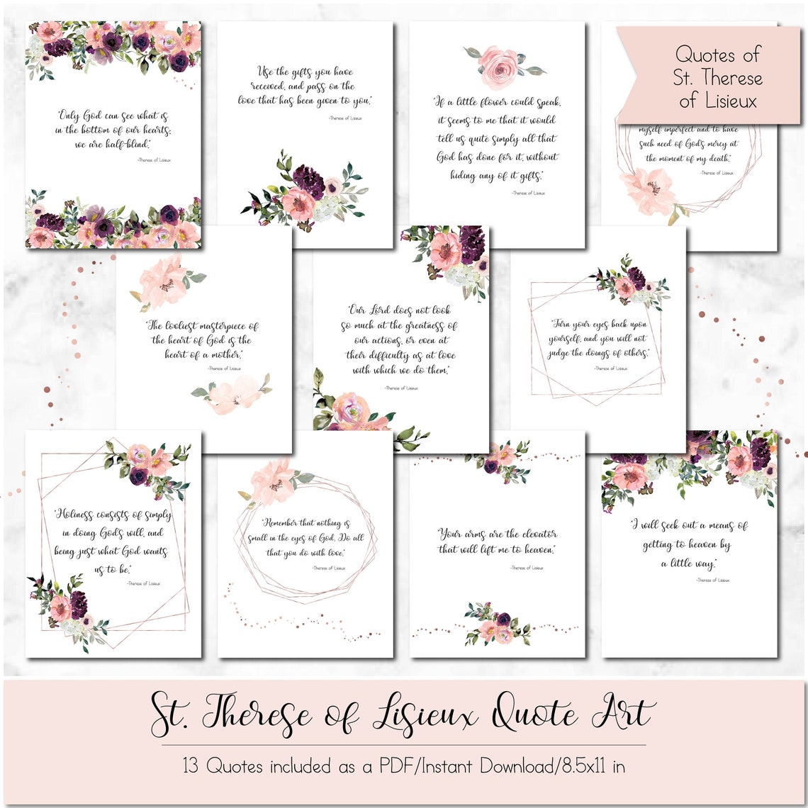 St. Therese of Lisieux Quotes, the Little Flower of Jesus, Prinatble ...