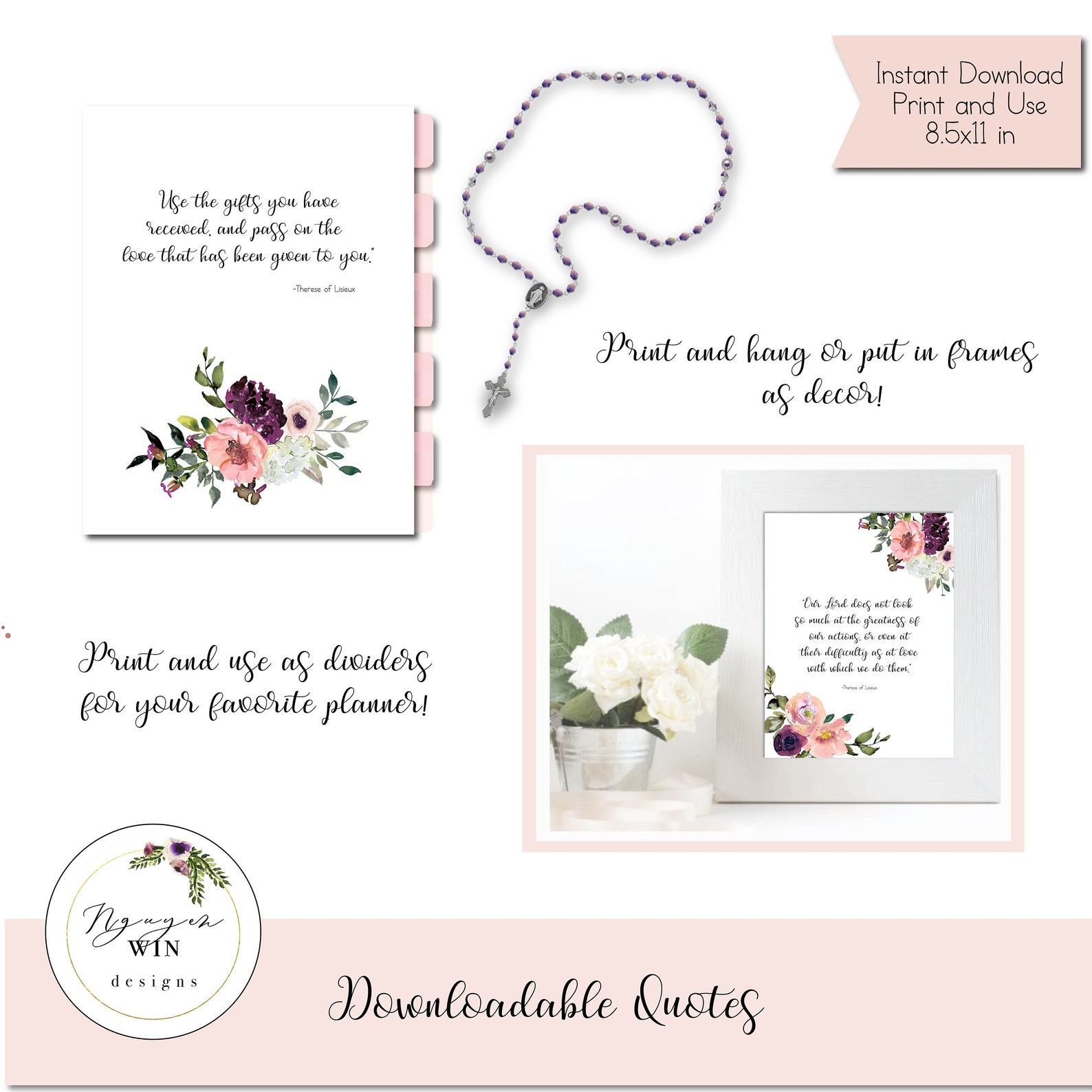 St. Therese of Lisieux Quotes, the Little Flower of Jesus, Prinatble ...
