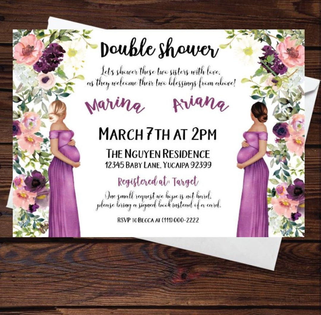 Double Baby Shower, Duo Baby Shower, Joint Baby Shower Invite, Co ...