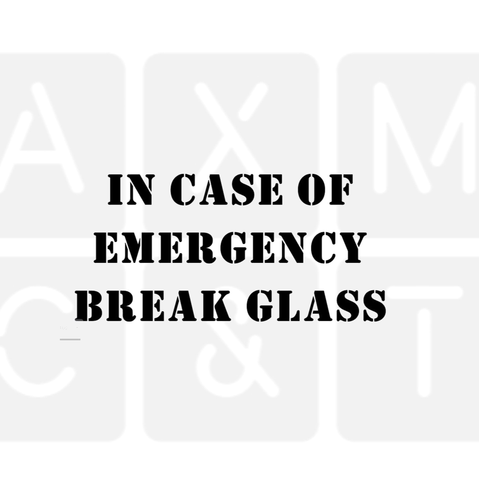 In Case of Emergency Break Glass Decal / Chocolate Lover / - Etsy