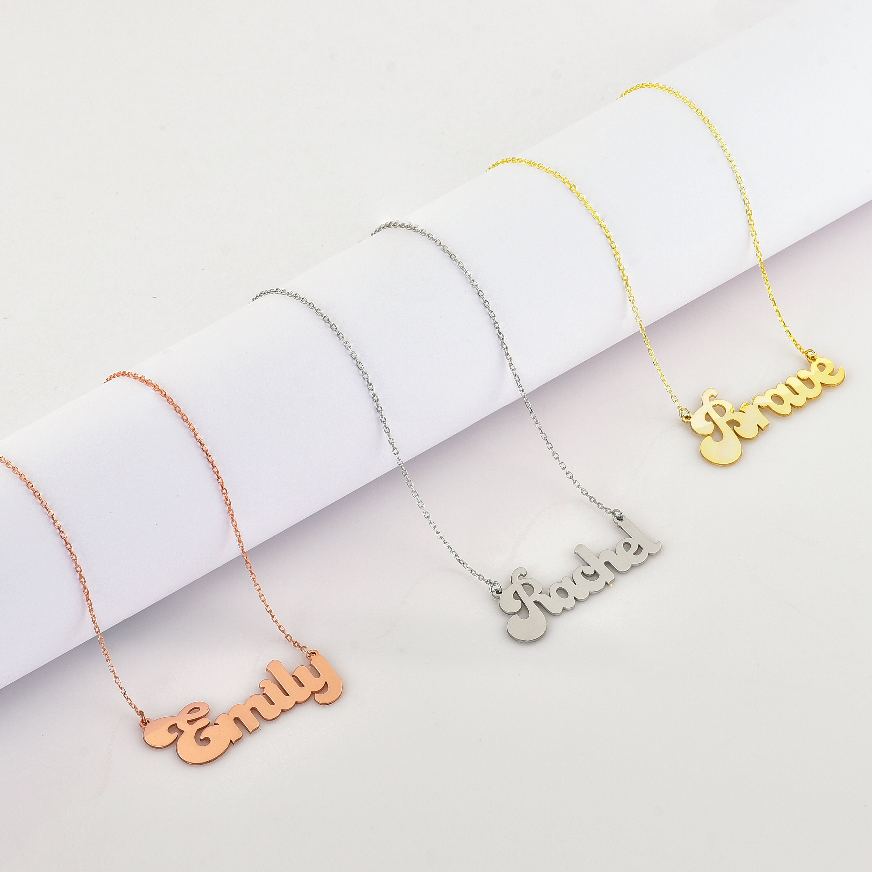 Name Necklace in Sterling Silver Custom Name Necklace in - Etsy