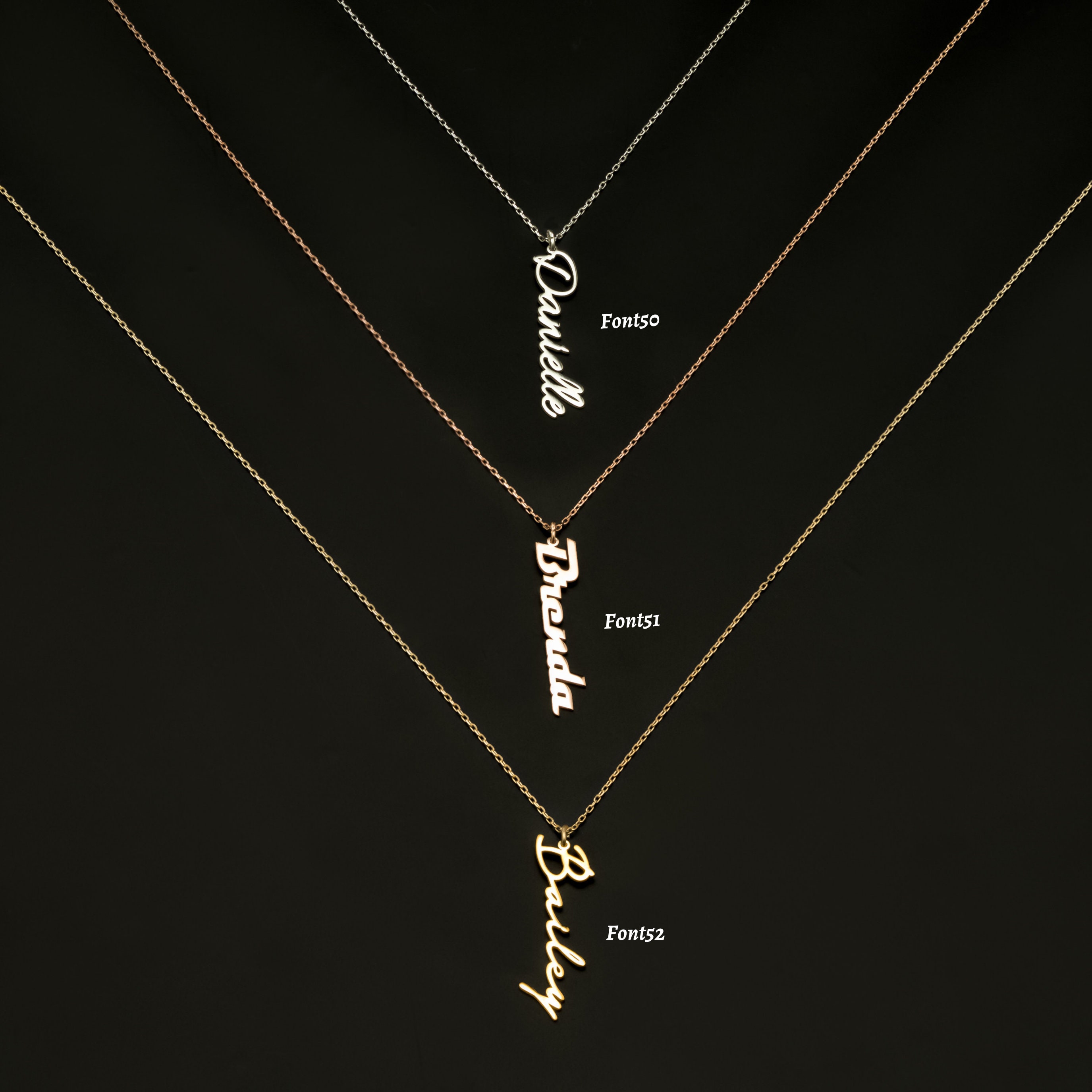 Personalized Name Necklace - Minimalist Name Necklace - Custom Sterling ...