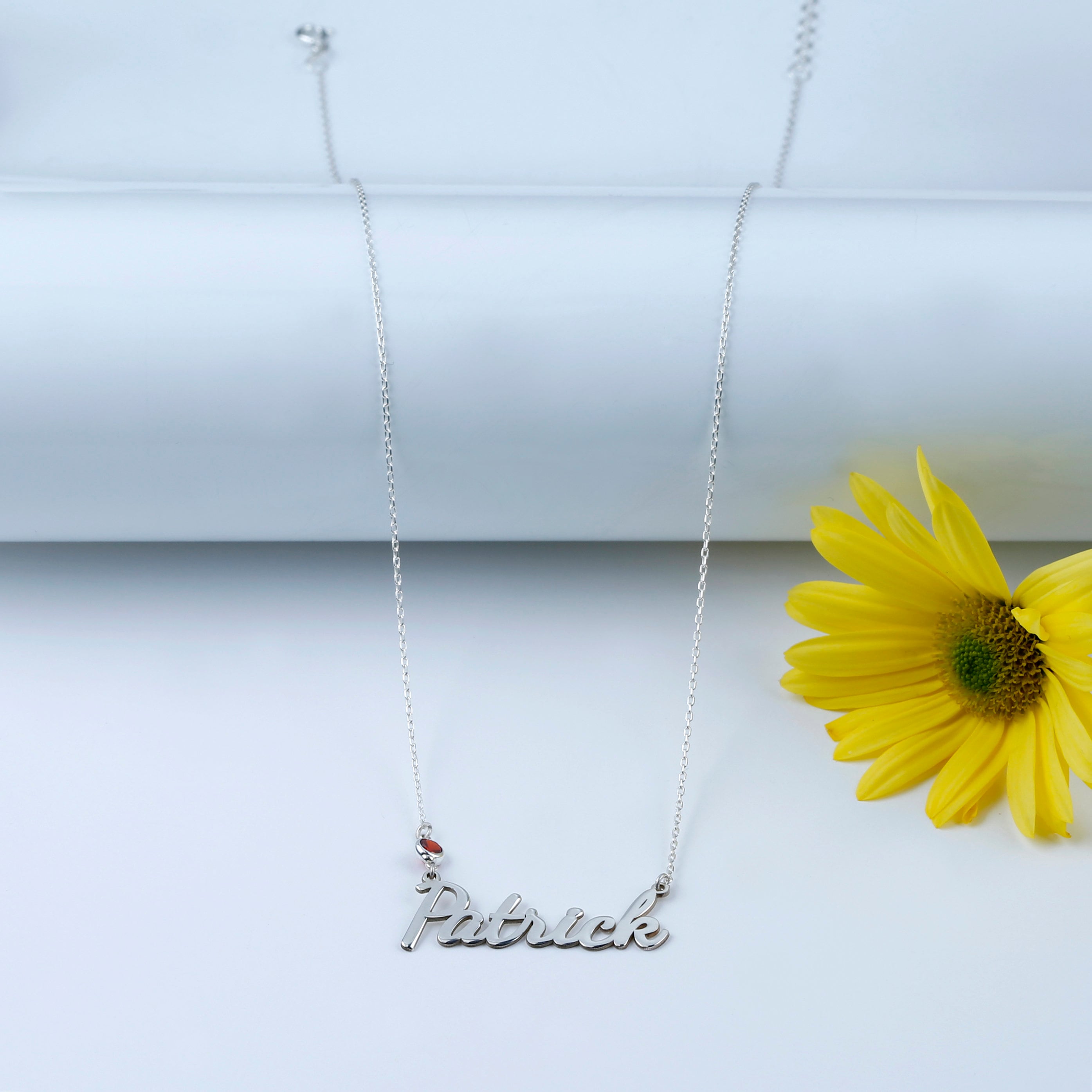 Birthstone Name Necklace Custom Name Necklace with | Etsy