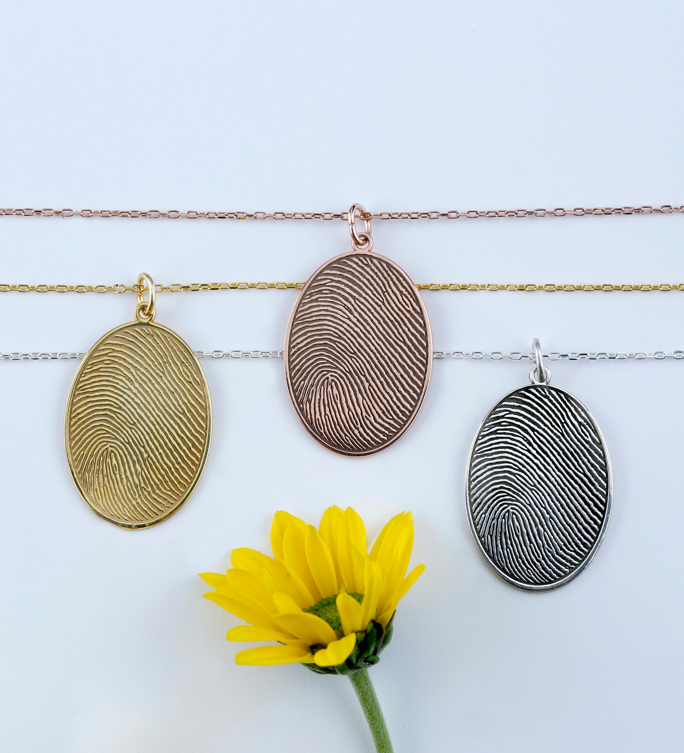Actual Fingerprint Necklace Engraved Fingerprint Handwriting - Etsy