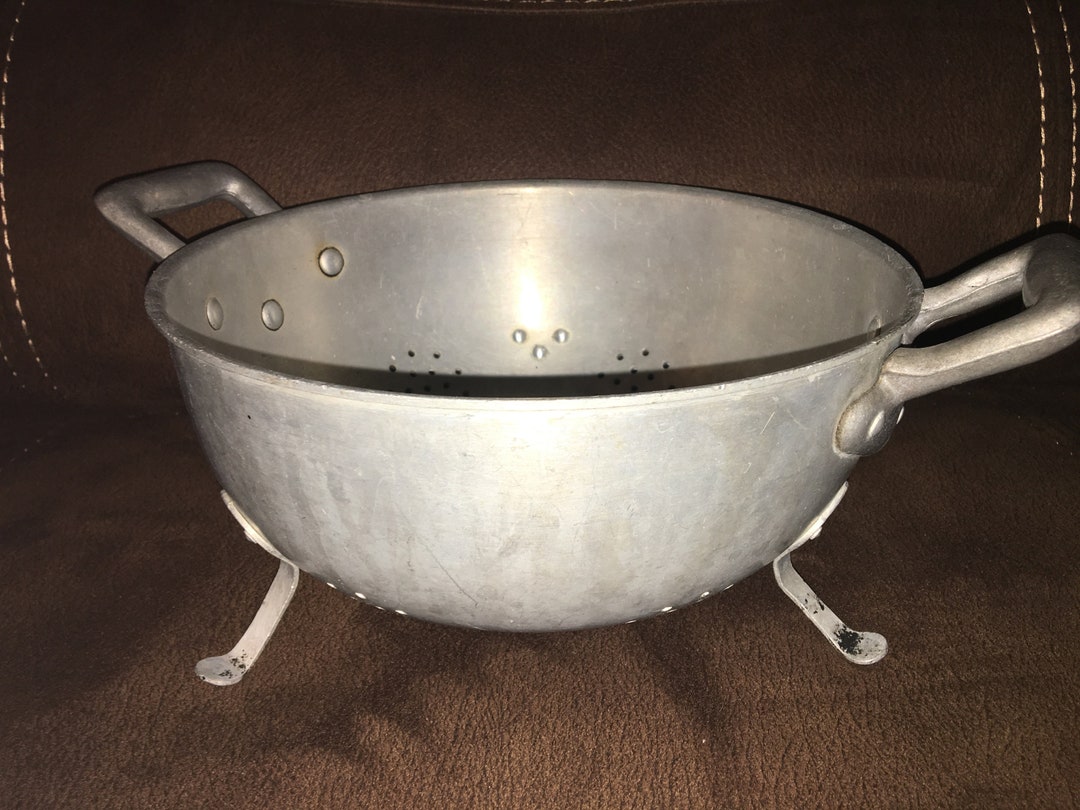 Vintage Footed Colander American Made Aluminum Heavy VGUC Handles - Etsy