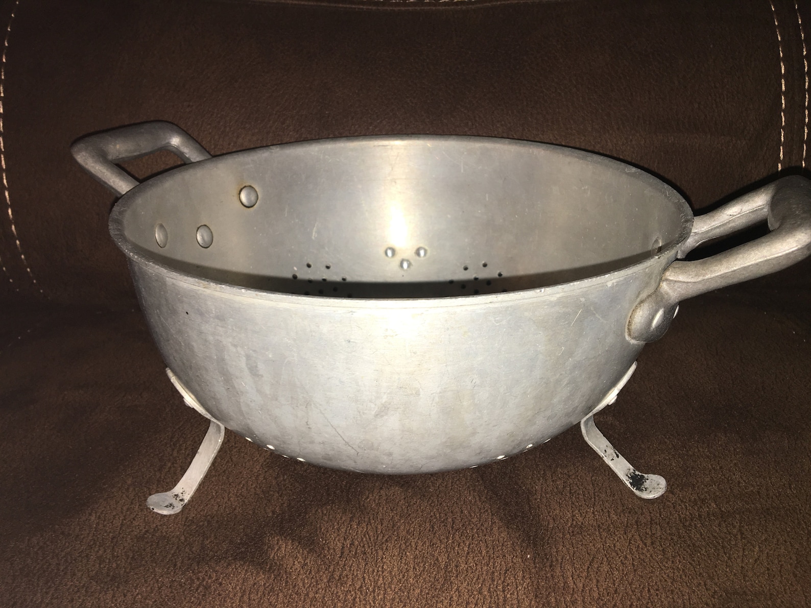 Vintage footed Colander American made Aluminum Heavy VGUC | Etsy