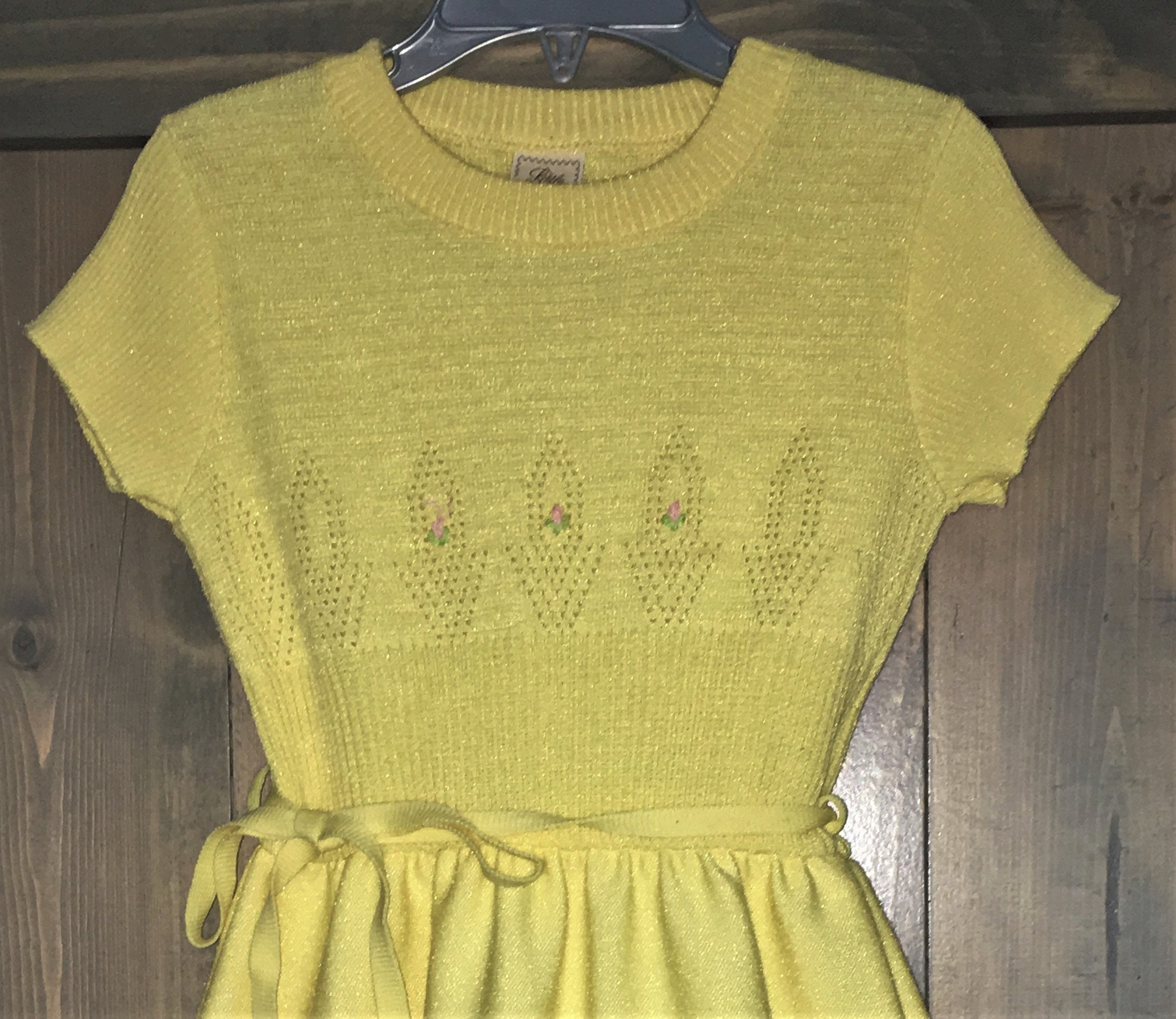 Vintage Little Girl Yellow Knit Dress Saks Fifth Avenue Size 3 - Etsy
