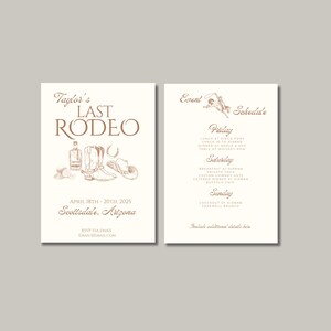Last Rodeo Bachelorette Invitation Template | Digital Download Canva ...