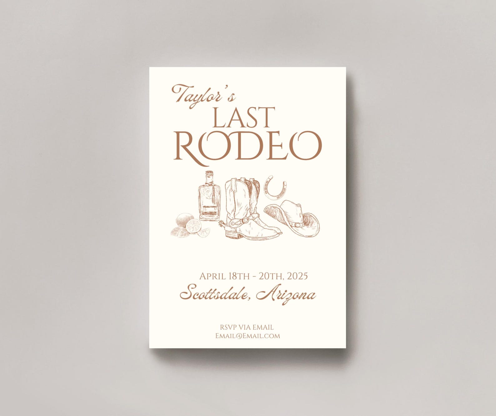 Last Rodeo Bachelorette Invitation Template | Digital Download Canva ...