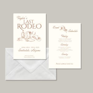 Last Rodeo Bachelorette Invitation Template | Digital Download Canva ...