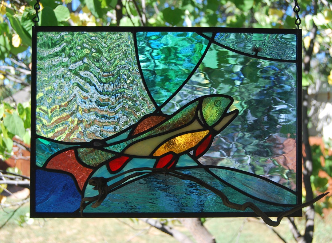 Brookie Pattern. Freshwater Fish, Brook Trout, in Rippling Water. Panel ...