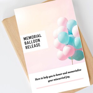 Miscarriage Gift- Balloon Release Kit -infant Baby Loss, Sympathy Gift ...