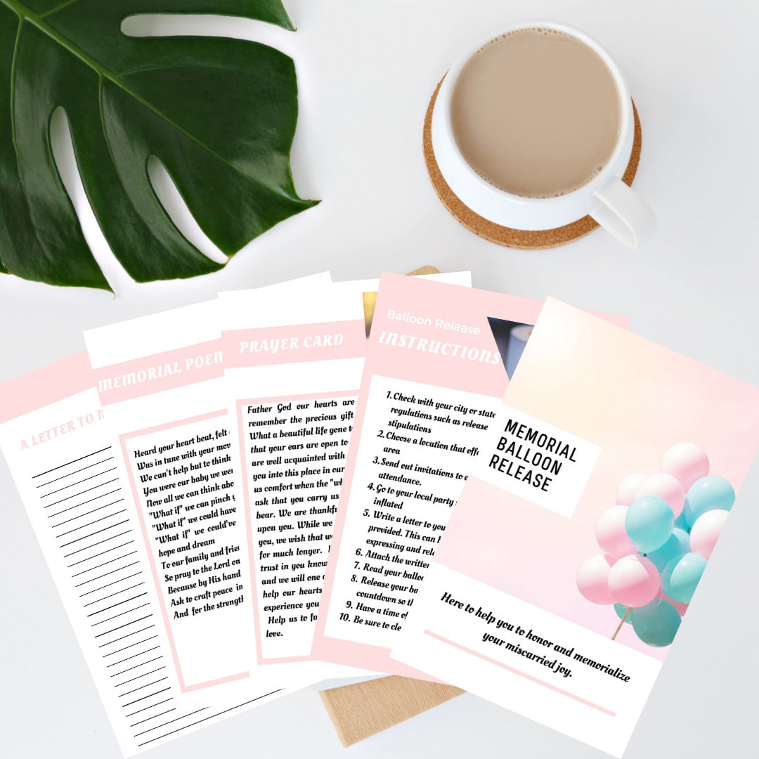 Miscarriage Gift- Balloon Release Kit -infant Baby Loss, Sympathy Gift ...