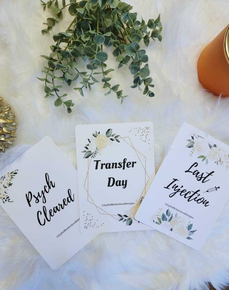 Surrogacy Milestone Cards White Floral Edition IVF Gift - Etsy