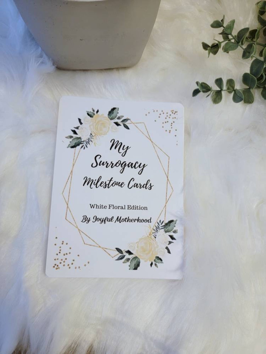 Surrogacy Milestone Cards- White Floral Edition- IVF Gift- Fertility ...