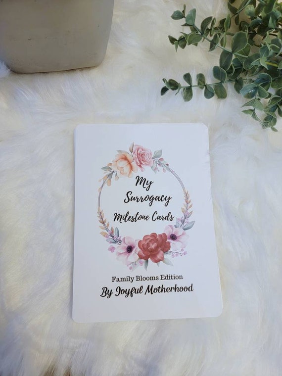 Surrogacy Milestone Cards Family Blooms Edition IVF Gift | Etsy