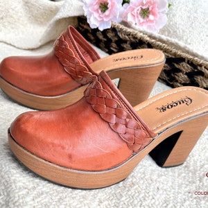 Leather Clogs, Mexican Clogs, Leather Shoes, Platform Shoes for Womens ...