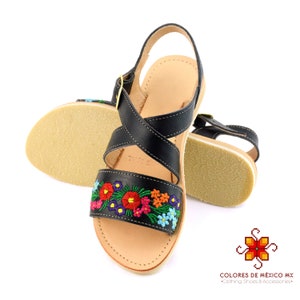 Huarache Sandal, Mexican Sandals, Embroidered Shoes Flowers, Leather ...