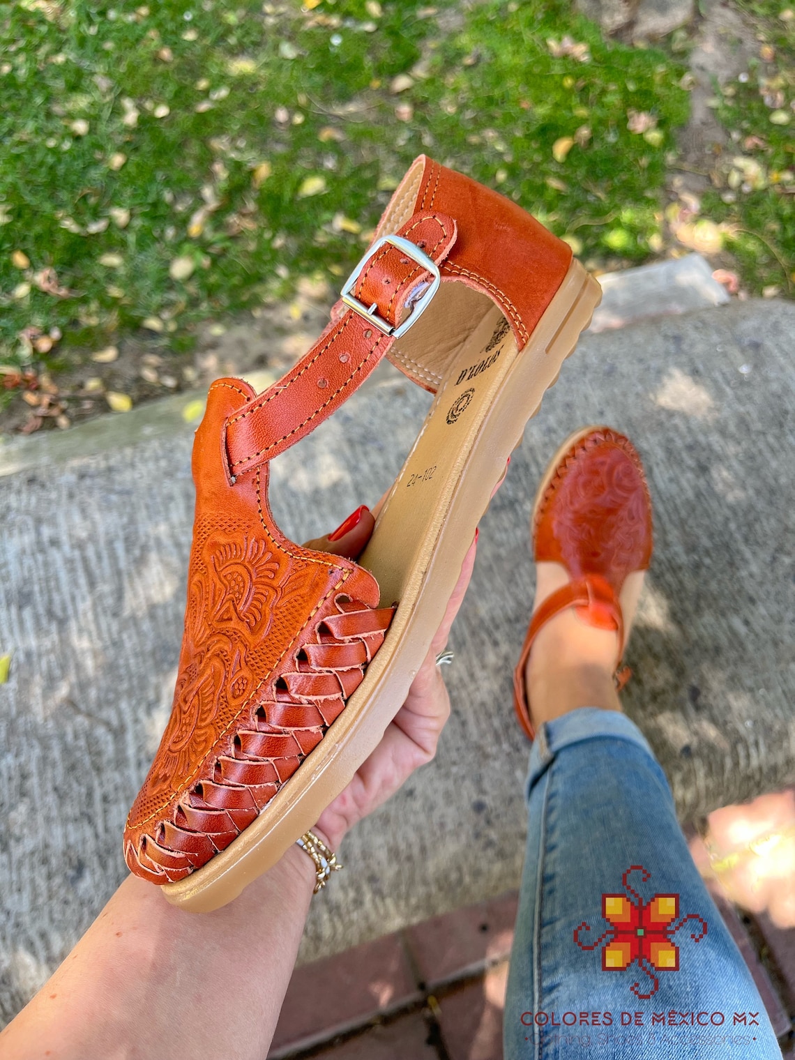 Huarache Sandals, Mexican Sandals Sunflower. Leather Sandals. Huarache ...