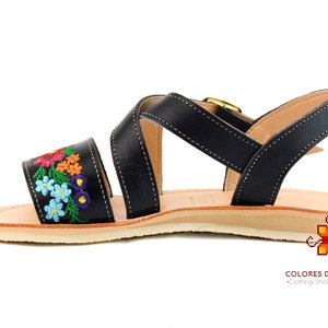 Huarache Sandal, Mexican Sandals, Embroidered Shoes Flowers, Leather ...