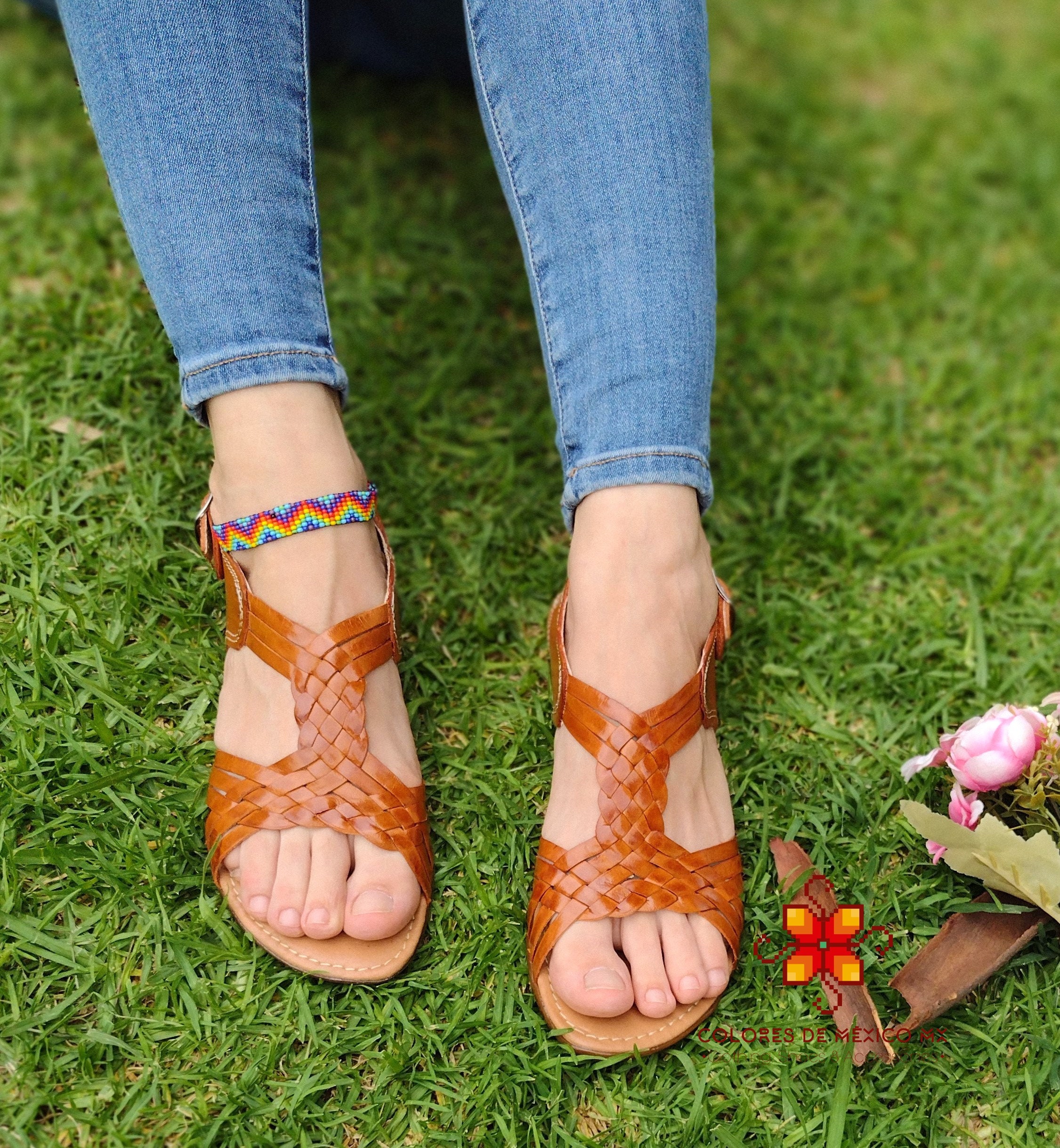 Mexican Leather Sandals shoes buckle Mexican Boho Hippy | Etsy