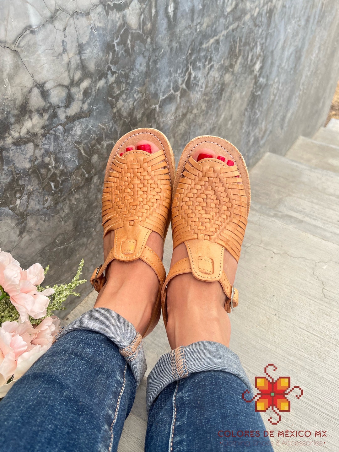 Huarache Sandals, Leather Sandals, Mexican Huarache Sandals, Mexican ...