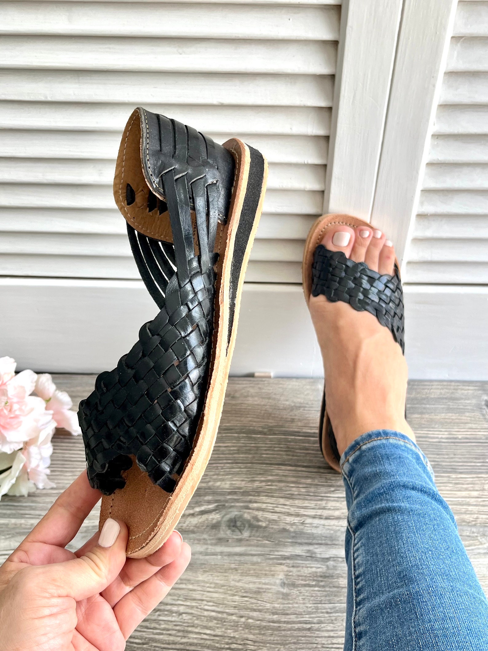 Huarache Sandals Women - Leather Sandals - Braided Handmade Mexican ...