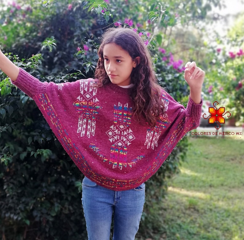 Mexican Cape for Girl Long Sleeve Girl Mexican Poncho Boho - Etsy
